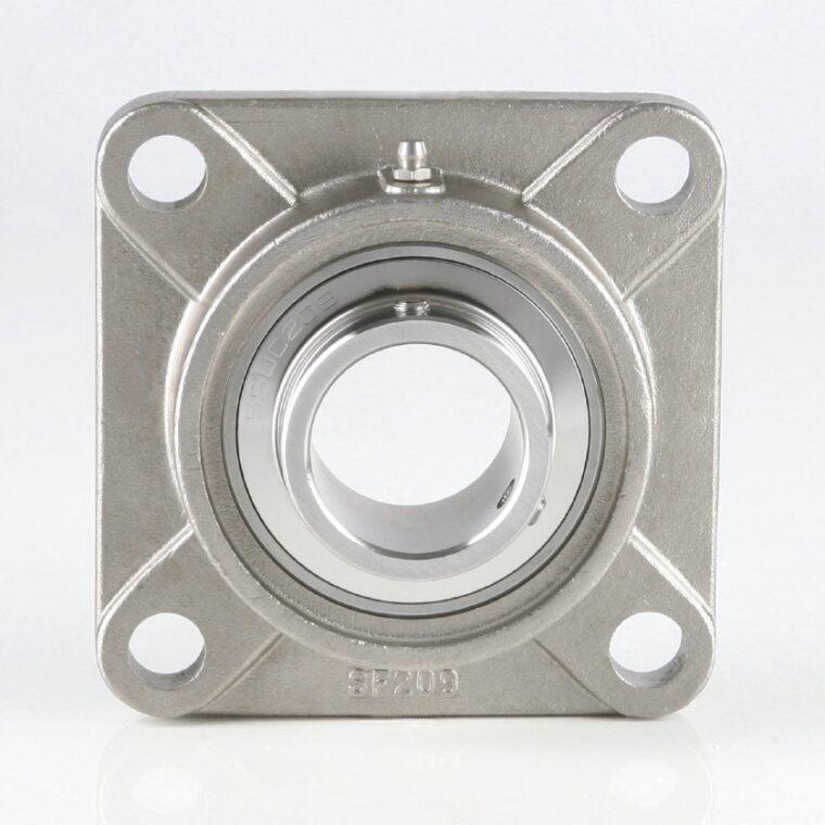 4 hole square flange unit SF in stainless steel | NHK Machinery Parts