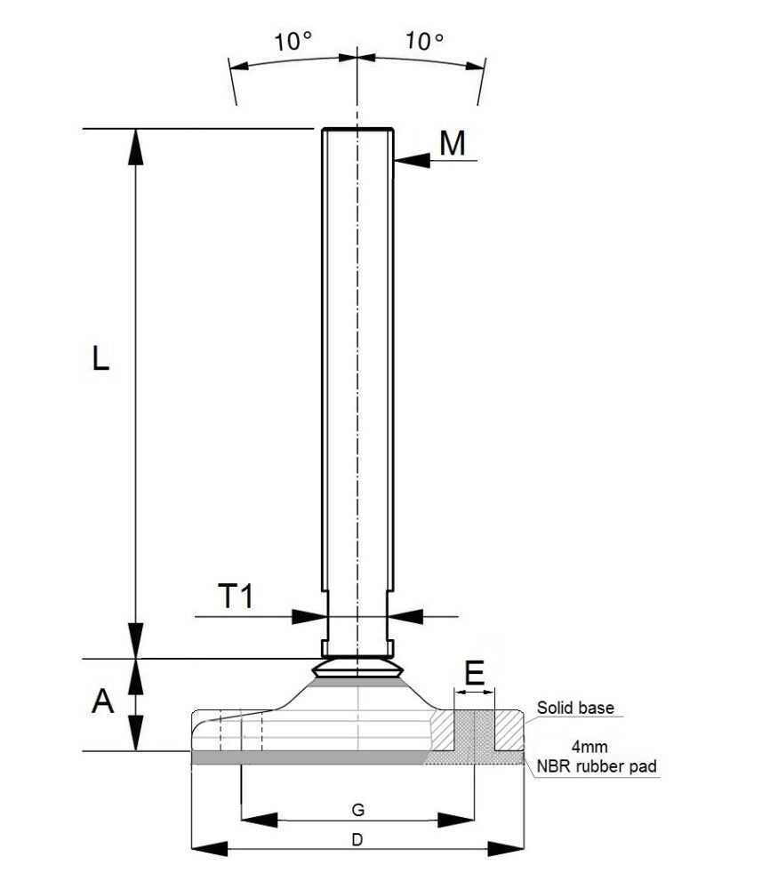 Seismic levelling feet Heavy duty hinged joint machinery feet | NHK ...